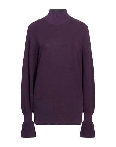 MANILA GRACE Dark Turtleneck Knit Top - Purple