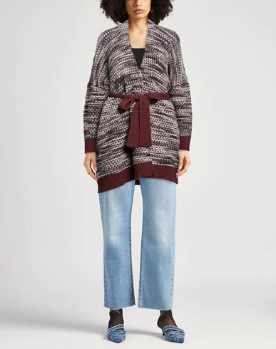 MANILA GRACE Wool Blend Knit Cardigan - Red