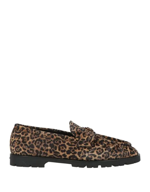 Pinko Leopard Print Suede Loafers