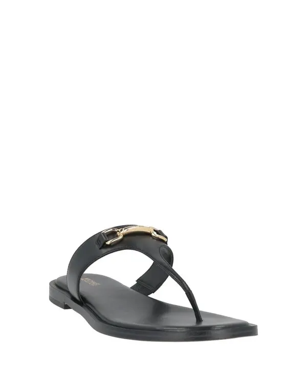 Michael Kors Leather Thong Sandals With Embellishments