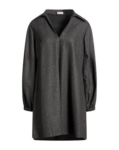 Brunello Cucinelli Mini Dress In Wool And Cashmere - Charcoal