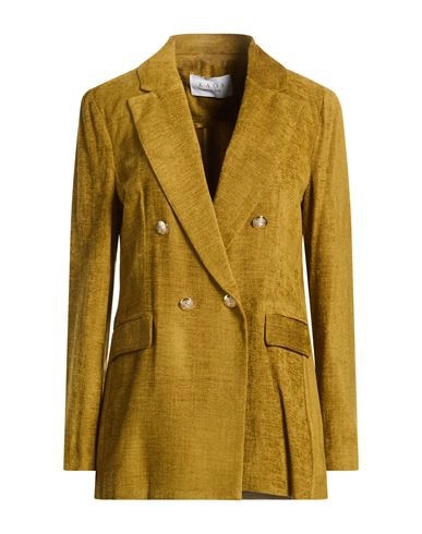 KAOS Double-breasted Velvet Blazer - Mustard