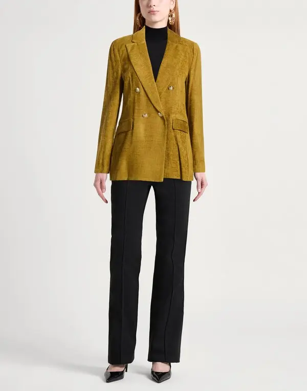 KAOS Double-breasted Viscose And Cotton Blend Blazer - Yellow