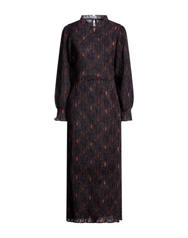 Antik Batik Multicolor Shirred Ruffle Maxi Dress - Midnight Blue