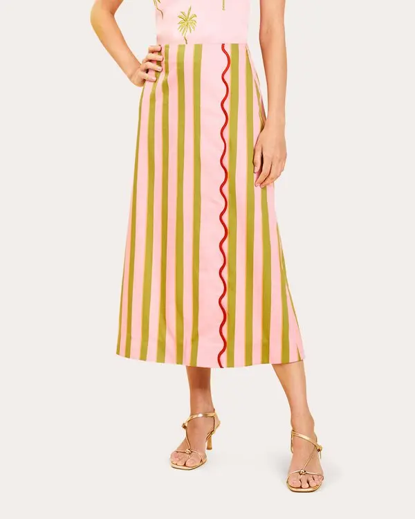 Mestiza New York Joyah Stripe Poplin Midi Skirt