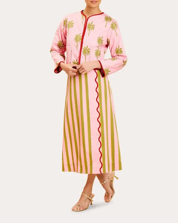 Mestiza New York Este Reversible Quilted Crop Jacket Cotton/linen - Multicolor