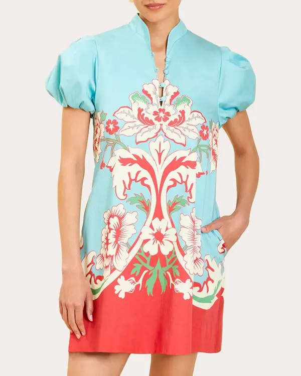 Mestiza New York Elliana Floral Poplin Barong Mini Dress