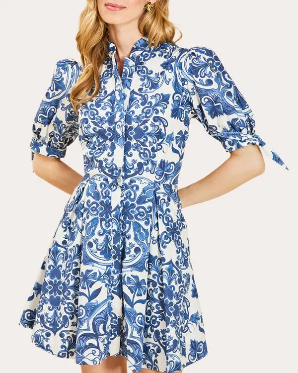 Mestiza New York Brooklyn Floral Poplin Puff-sleeve Mini Dress