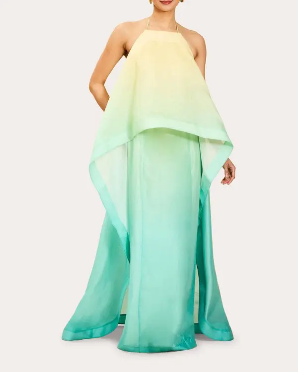Mestiza New York Mariposa Convertible Organza Train Gown - Multicolor