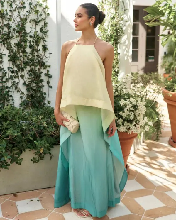 Mestiza New York Mariposa Convertible Organza Train Gown