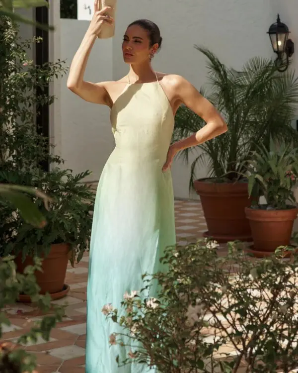 Mestiza New York Mariposa Convertible Organza Train Gown