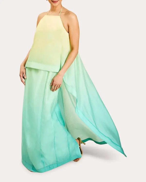 Mestiza New York Mariposa Convertible Organza Train Gown
