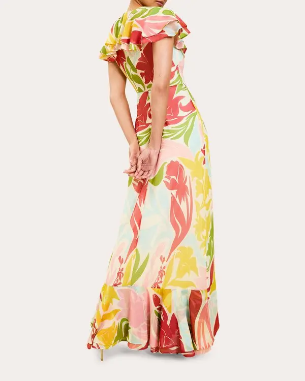 Mestiza New York Fernanda Floral Chiffon Gown