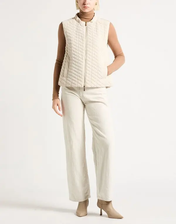 MOORER Cream Quilted Down Vest