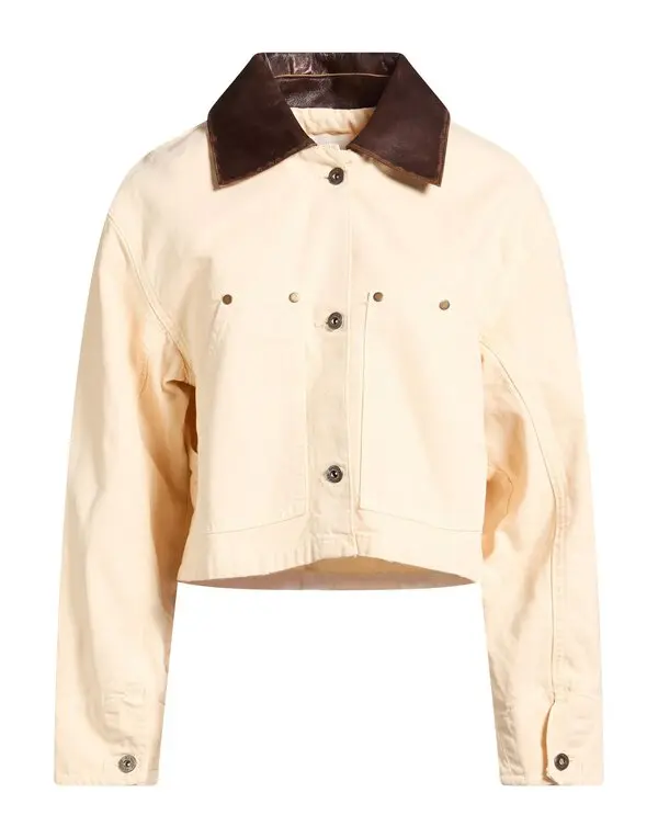 Sandro Organic Cotton Jacket With Leather Trims