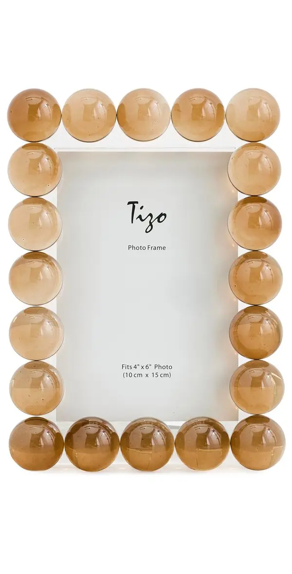 TIZO DESIGN Crystal Glass Bubble Frame 4x6 - Brown