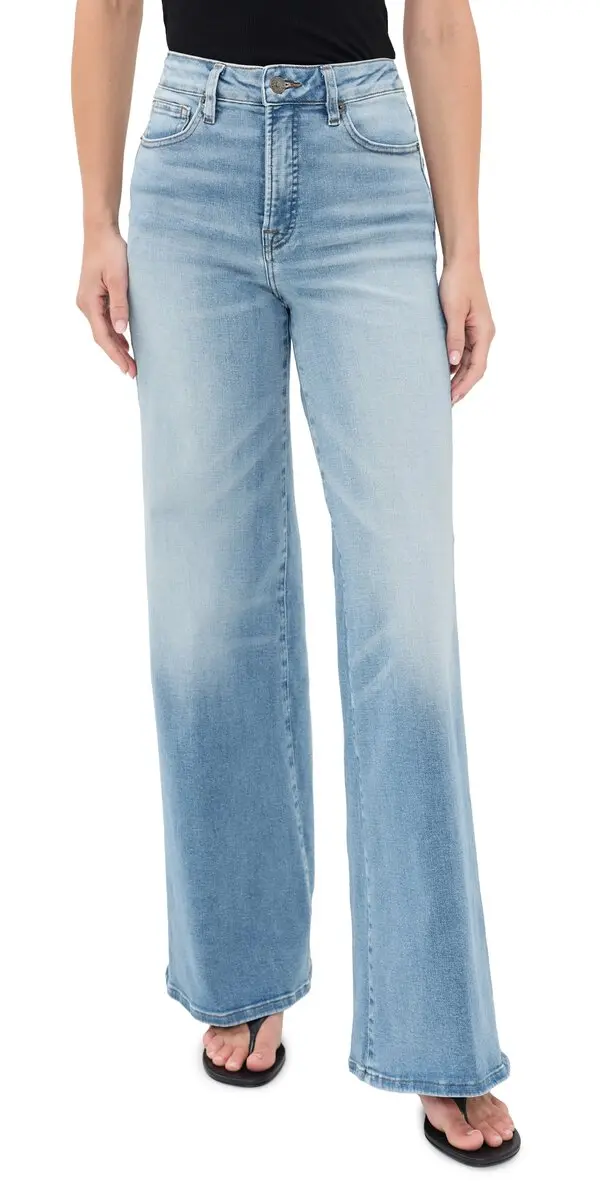 Good American Good Waist Palazzo Jeans - Indigo417