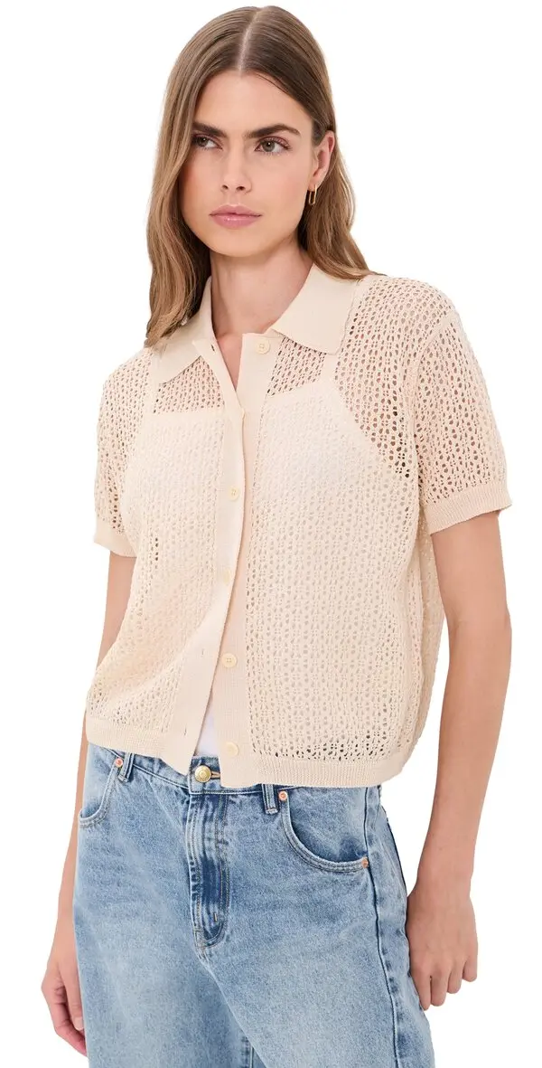 The Great. The Crochet Polo - Natural
