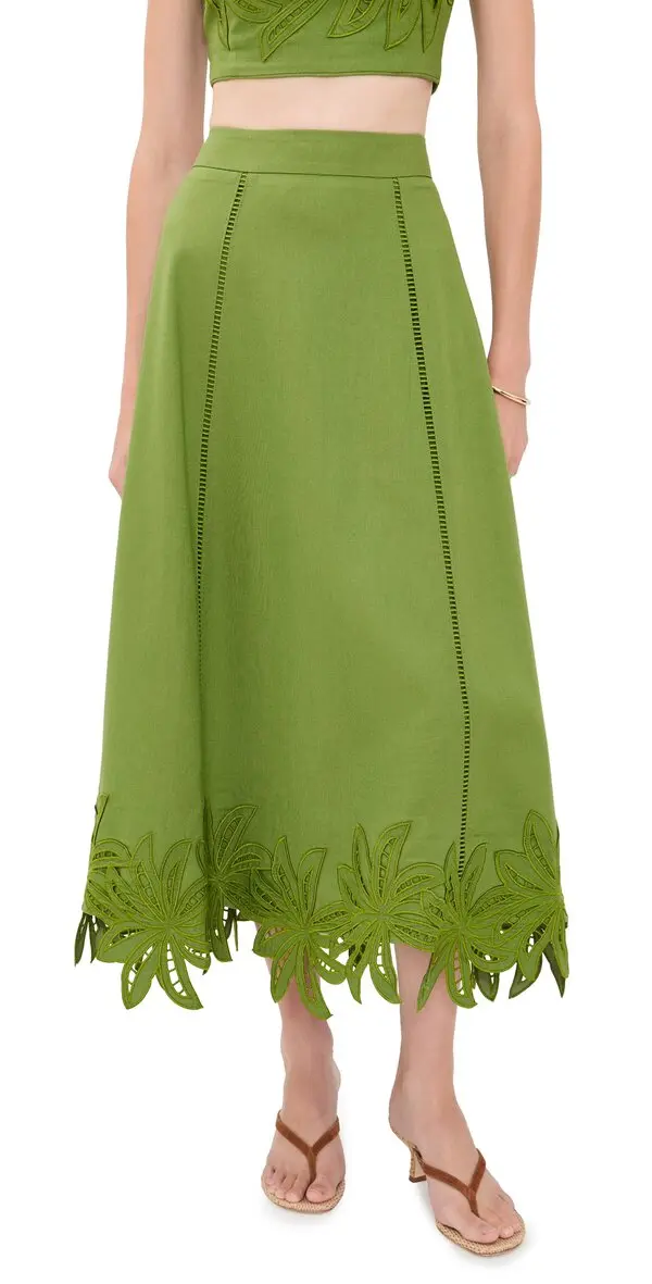 English Factory Palm Tree Skirt - Green