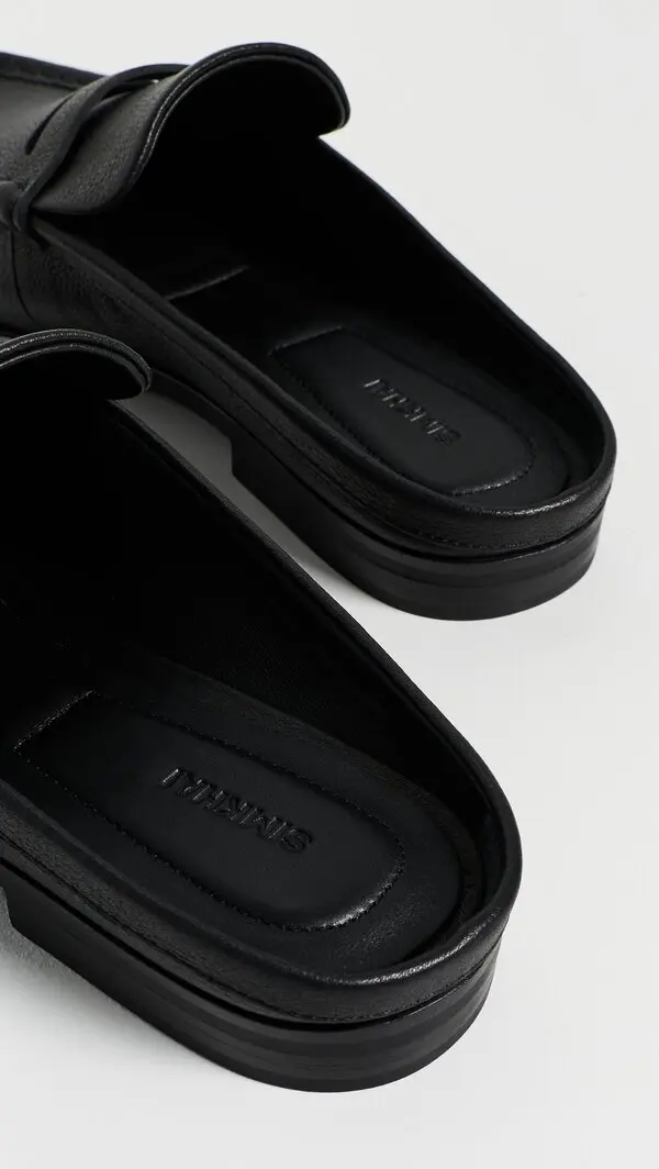 Simkhai Dean Pebbled Leather Loafer Mules