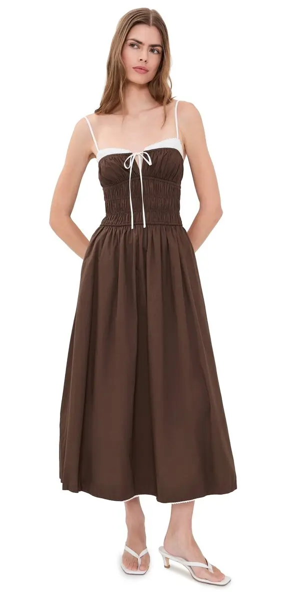 NIA Thomas Midi Dress - Coffee