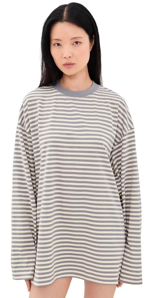 Lioness Bloom T-shirt Mini Dress - Ash Stripe