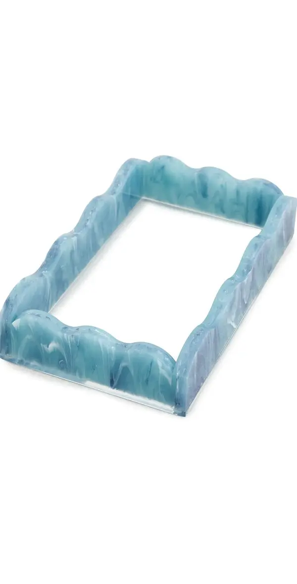 TIZO DESIGN Lucite Marbleized Guest Towel Tray - Blue