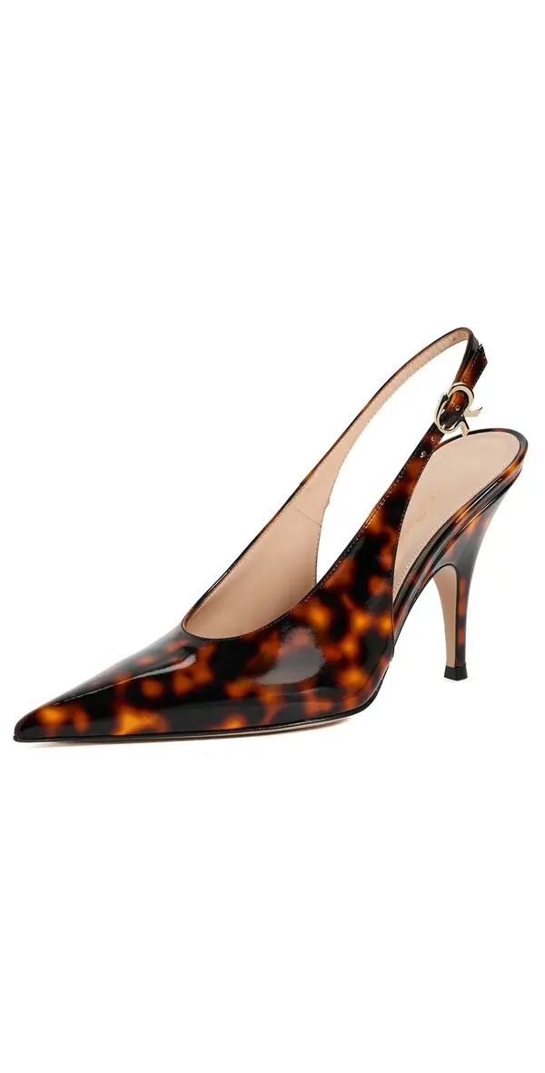GIANVITO ROSSI Sofia Nuit Sling Heels - Turtle Print