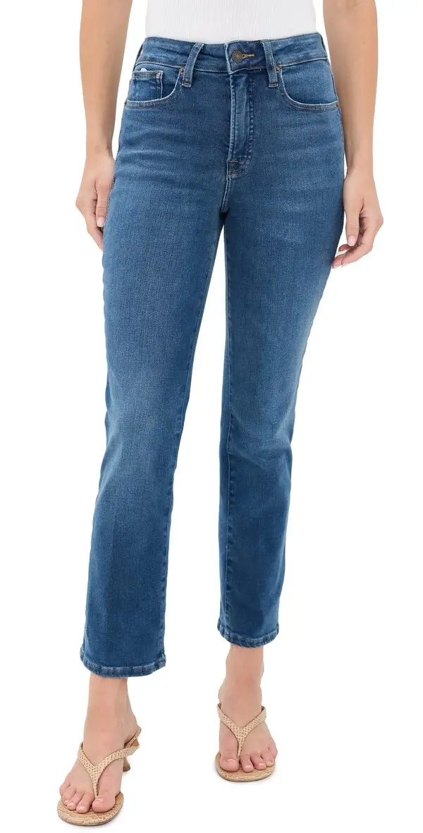 Good American Soft Tech Good Legs Straight Jeans - Indigo1233