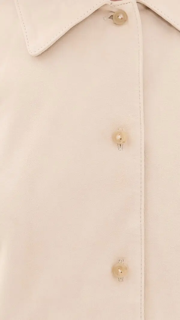 Vince Suede Paneled Button Down Shirt
