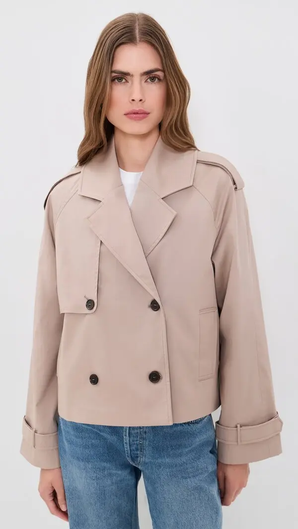 ANINE BING Rickie Cropped Trench Coat
