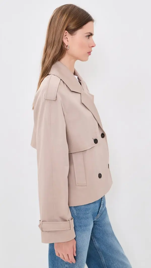 ANINE BING Rickie Cropped Trench Coat