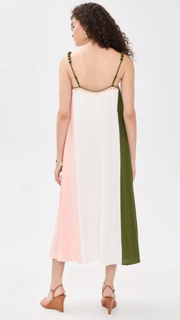 Farm Rio Cross Stitch Embroidered Maxi Dress