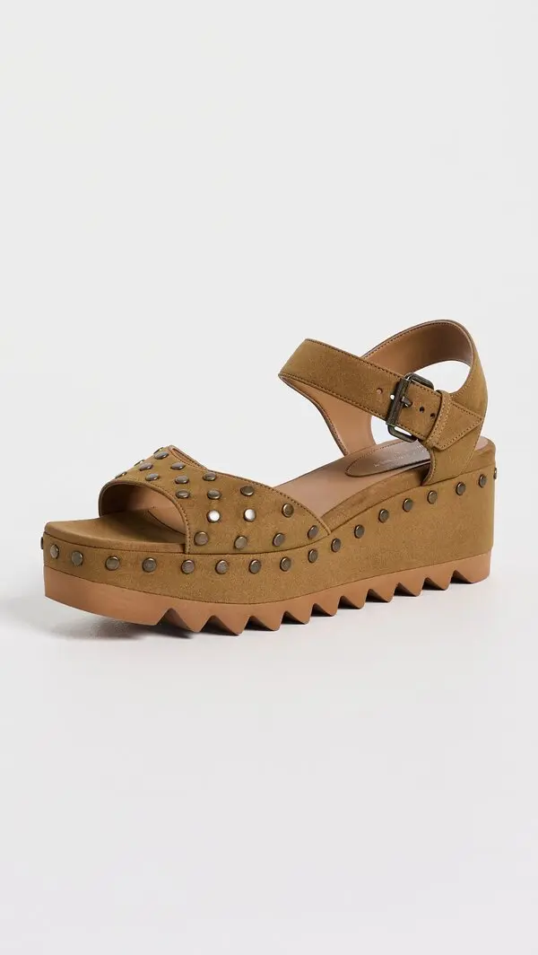 Stella McCartney Elyse Studded Faux Suede Platform Sandals