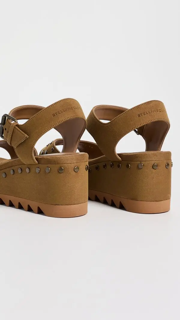 Stella McCartney Elyse Studded Faux Suede Platform Sandals