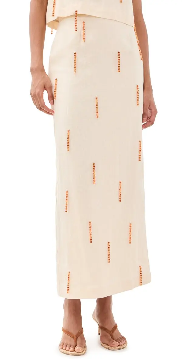 VRG GRL Devyn Linen Midi Skirt
