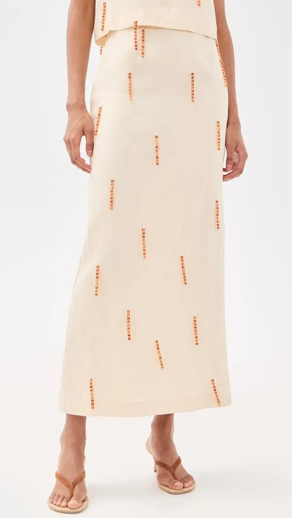 VRG GRL Devyn Linen Midi Skirt