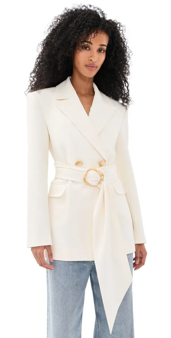 Aje Simone Lace Back Blazer - Ivory