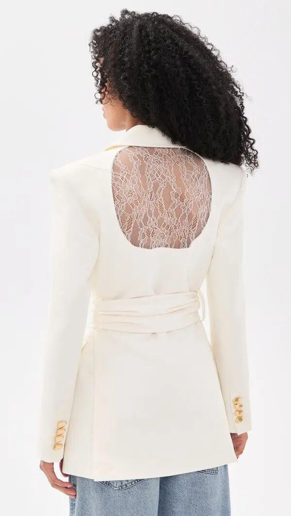 Aje Simone Lace Back Blazer
