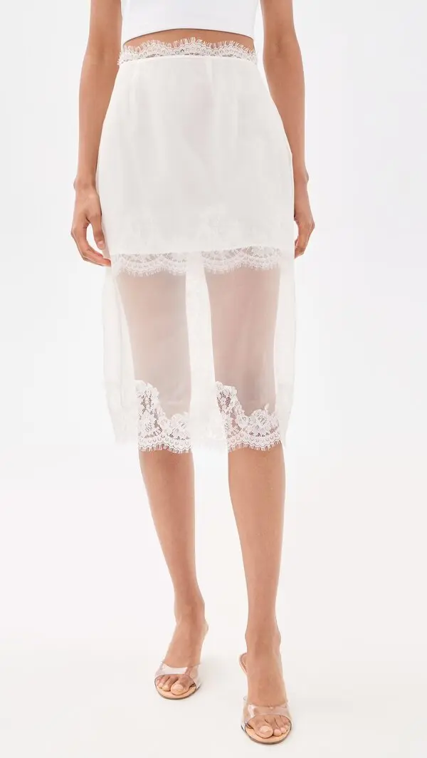Aje Ophelia Lace Silk Skirt