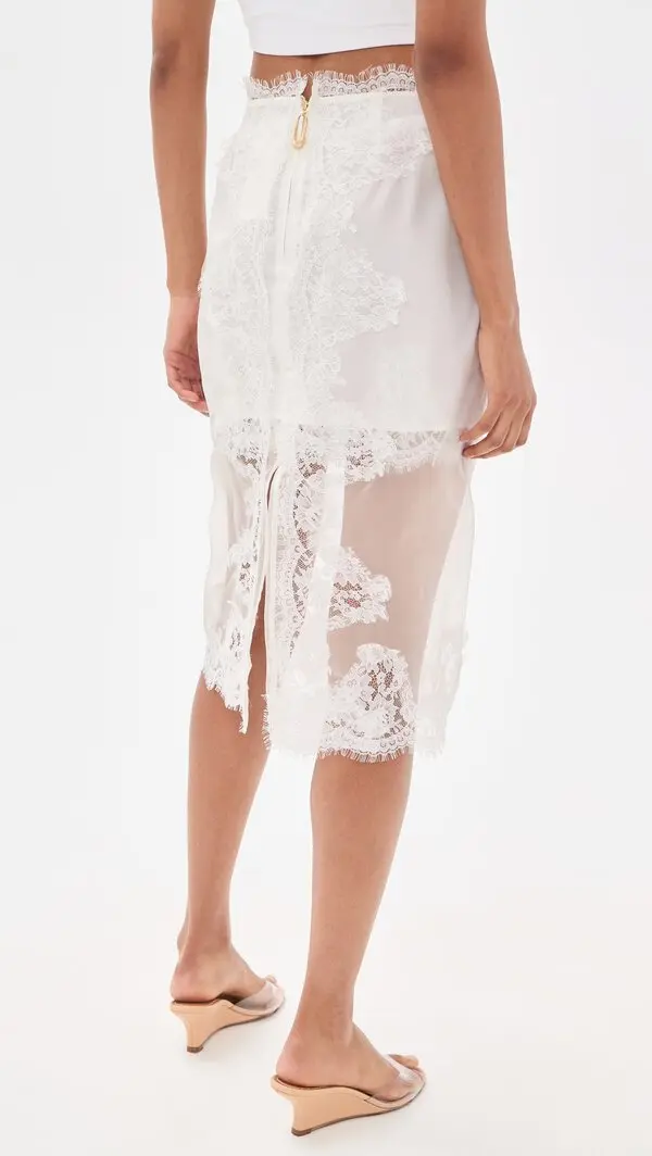 Aje Ophelia Lace Silk Skirt