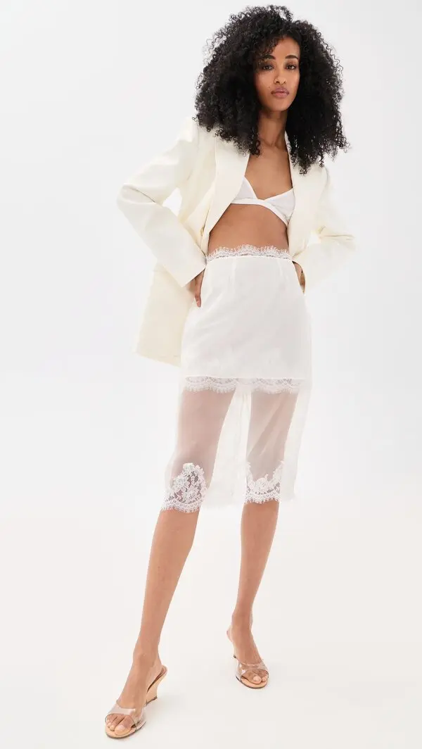 Aje Ophelia Lace Silk Skirt