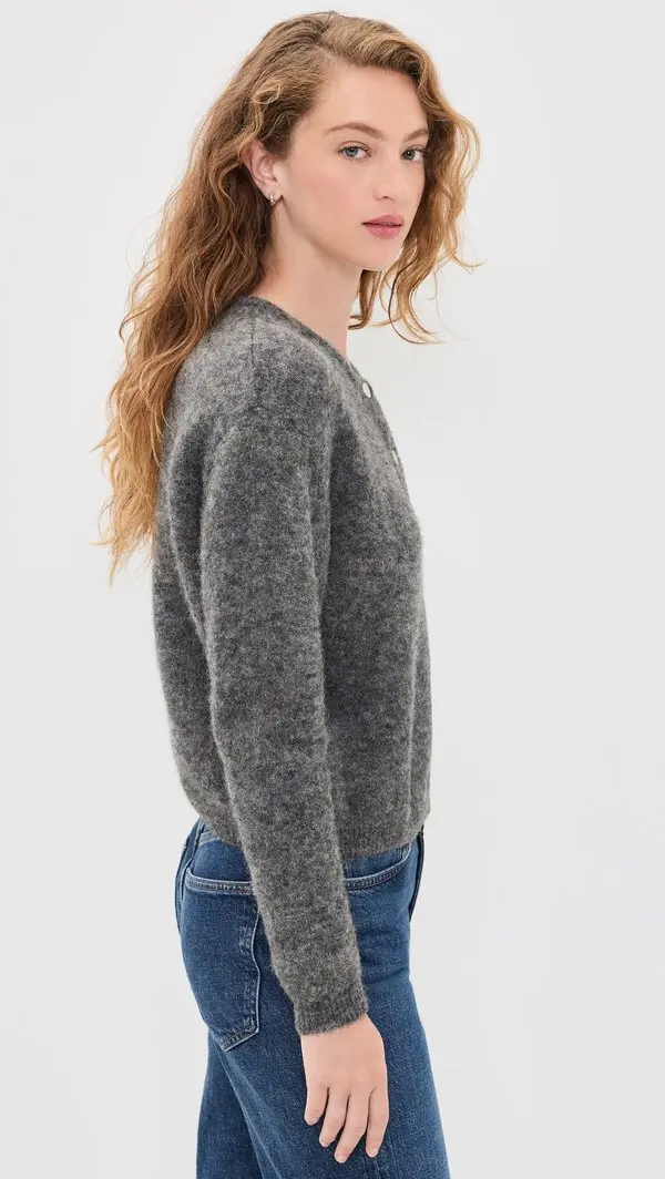 American Vintage Vitow Alpaca Wool Blend Cardigan - Acier Chine