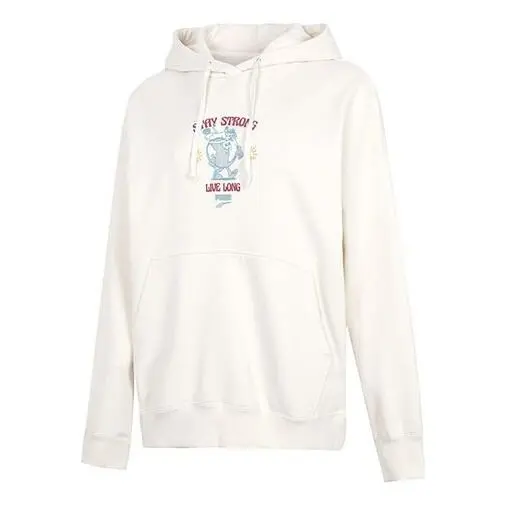 PUMA Graphic Oversized Hoodie - White/red/blue