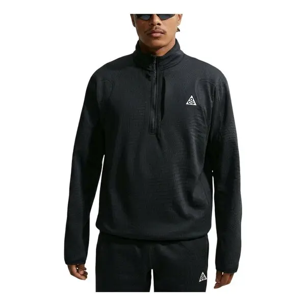 Nike X Wolf Grid Therma-fit 1/2-zip T-shirt - Black/summit White