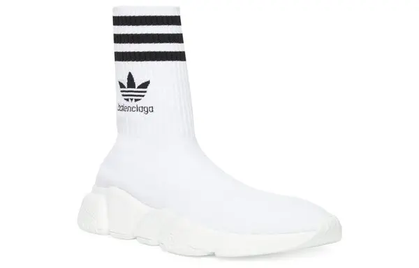 Balenciaga X Adidas Originals Speed 1.0 Sock Sneakers - White/black