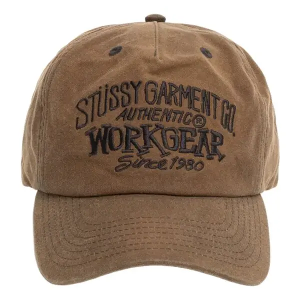 StÜssy Workgear Waxed Snapback Cap - Brown