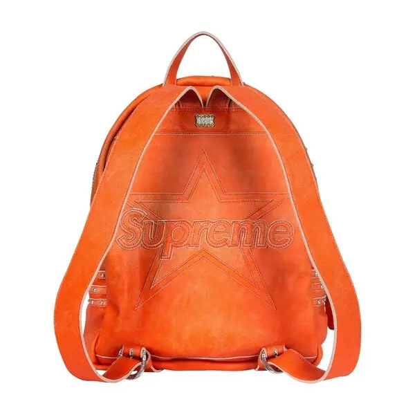 Supreme Fw25 X Vanson Leathers X B.b. Simon Studded Leather Backpack - Orange