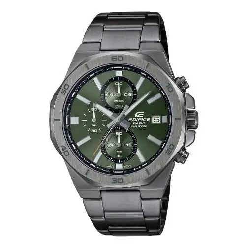 Casio Edifice Chronograph Stainless Steel Watch - Grey/green