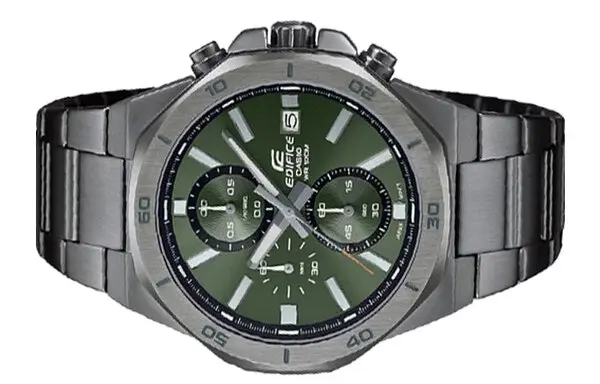 Casio Edifice Chronograph Stainless Steel Watch - Grey/green